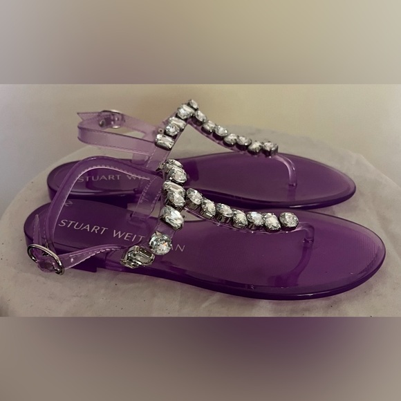 Stuart Weitzman | Shoes | Stuart Weitzman Jelly Thong T Strap Purple ...